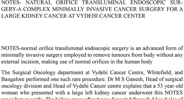 NATURAL ORIFICE TRANSLUMINAL ENDOSCOPIC SURGERY-A COMPLEX MINIMALLY ...